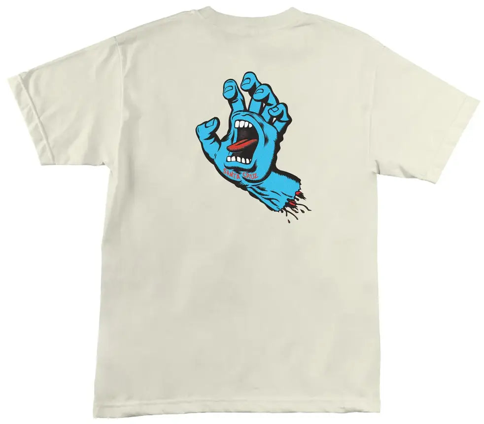 Santa Cruz - Screaming Hand Tee | Cream – Plusskateshop.com