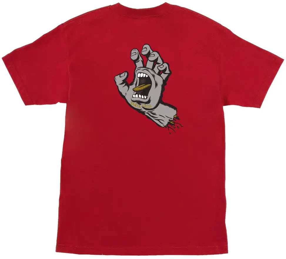 Santa Cruz - Screaming Hand Tee | Red – Plusskateshop.com