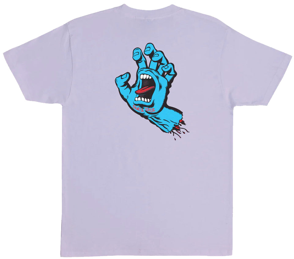 Santa Cruz - Screaming Hand Tee | Lilac Grey – Plusskateshop.com